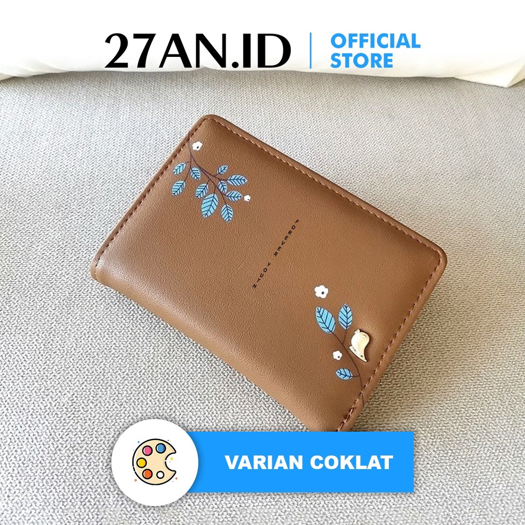 Jual ( 27AN.ID ) Dompet Lipat Wanita AS3015 Dompet Wanita Resleting motif daun import | Shopee ...