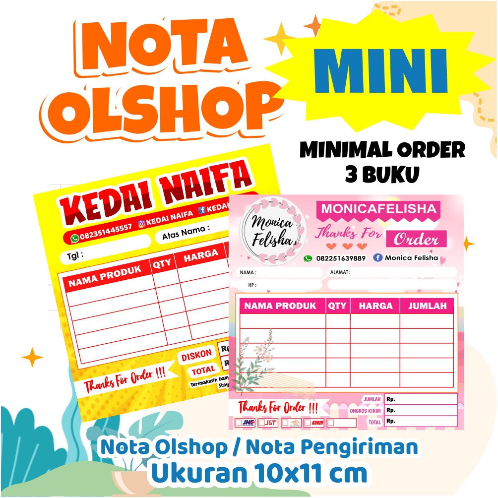 Jual NOTA MINI 1 PLY (DESAIN CUSTOM) | Shopee Indonesia