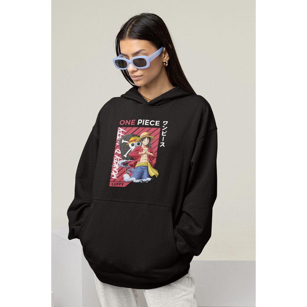 Jual Jaket Hoodie Anime One piece Luffy unisex hudi anime wanpis ...