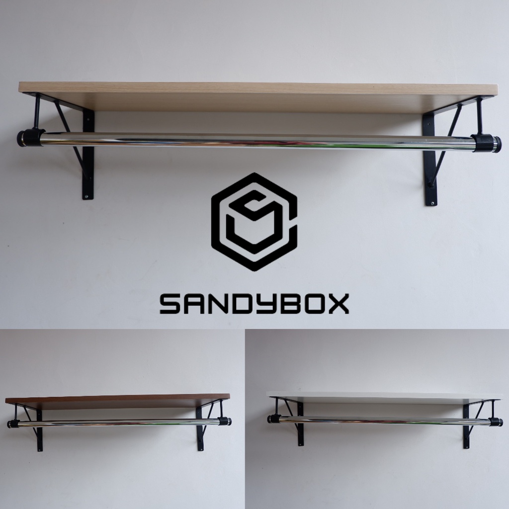 Jual Ambalan tempel, gantungan baju dinding, hanger dinding 80cmx25cm ...