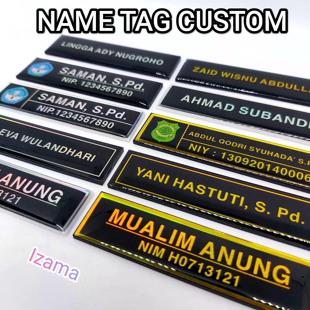 Jual Name Tag Custom Nama Dada Akrilik Murah / Papan Nama Dada | Shopee ...