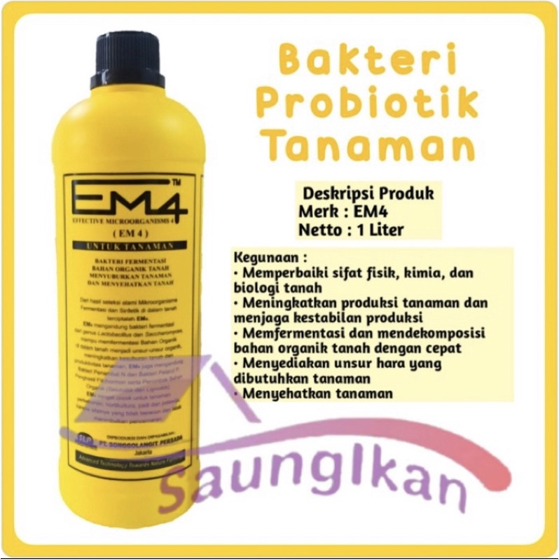 Jual EM4 TANAMAN Pupuk cair probiotik tumbuhan em 4 prebiotik 1 liter ...