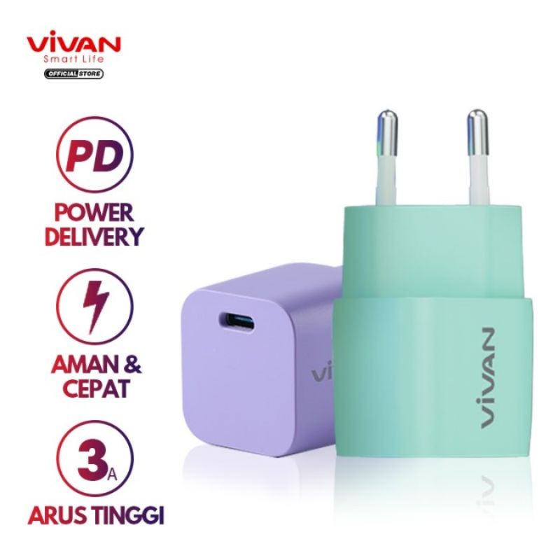 Jual Vivan Power Nano 20 Charger iPhone Fast Charging 20W USB Type C ...