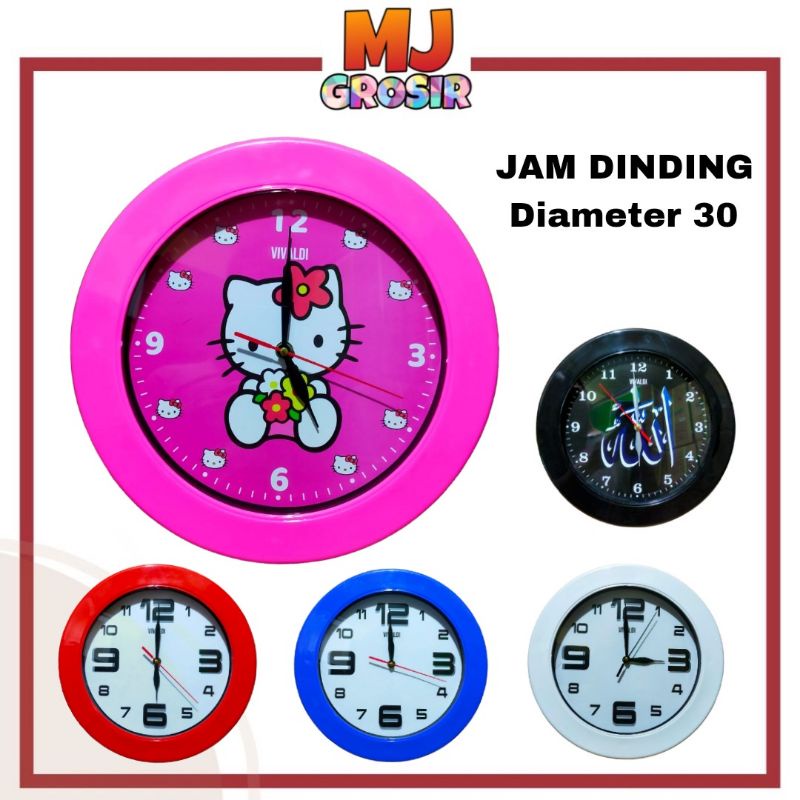 Jual [MJ]Jam dinding diameter 30/jam pos,arab dan karakter/jam promosi ...
