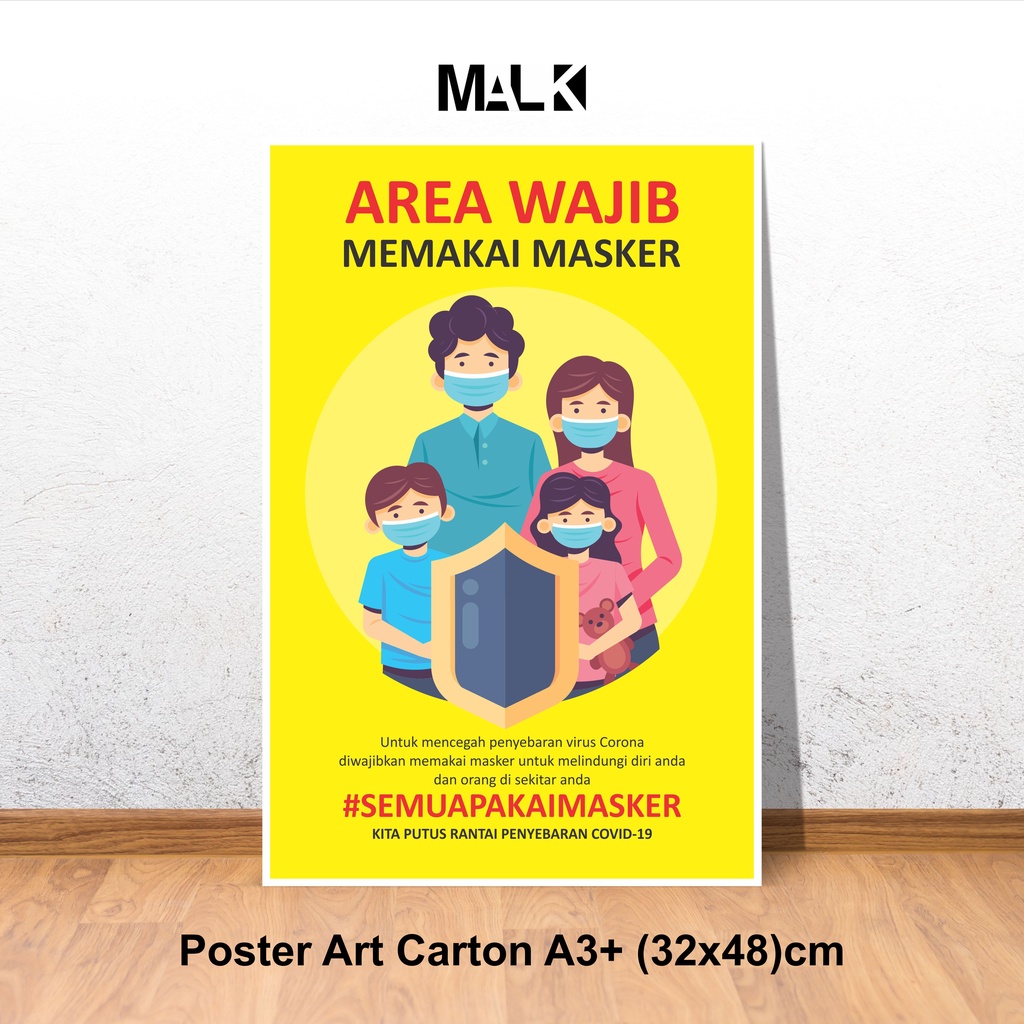 Jual Poster Area Wajib Pakai Masker | Shopee Indonesia