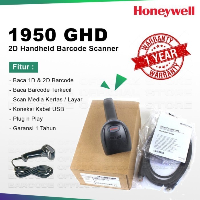 Jual SCANNER BARCODE HONEYWELL 1950GHD | Shopee Indonesia