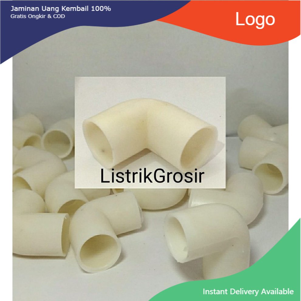 Jual Knee L Bow Elbow Sambungan Pipa Listrik Conduit 20mm Niso Clipsal ...