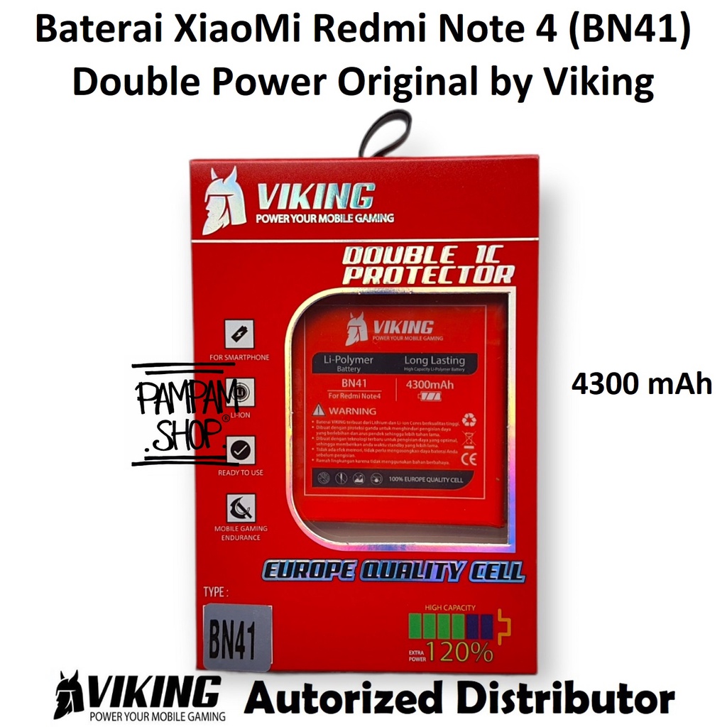 Jual Baterai VIKING Double Power Original XiaoMi Redmi Note 4 4X BN41 ...