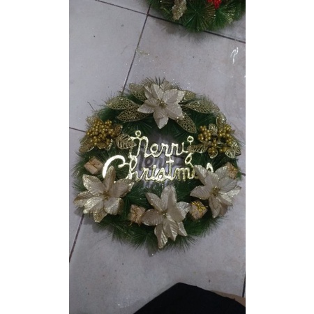 Jual Aksesoris natal bulatan pintu gantungan pintu 40cm | Shopee Indonesia
