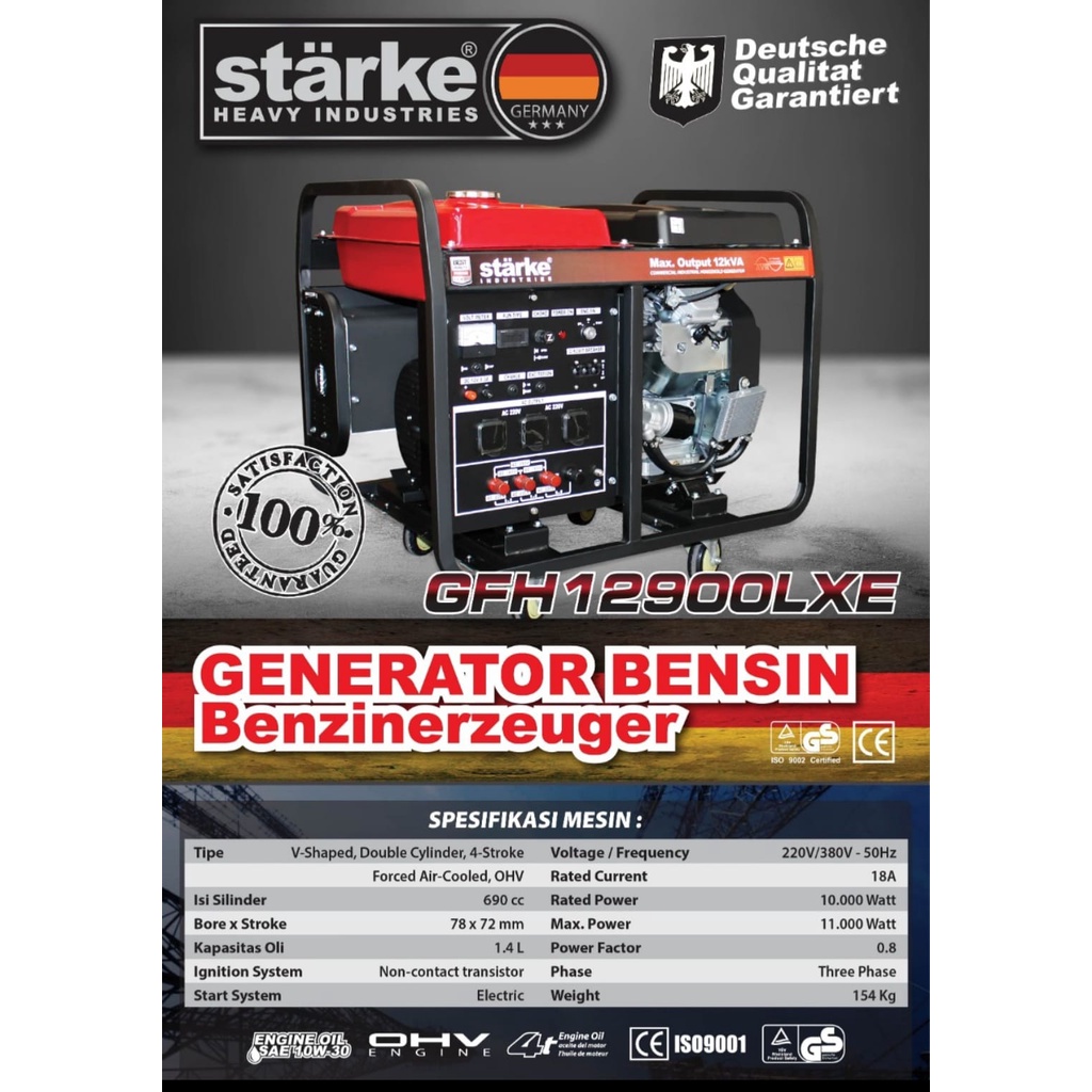 Jual Genset Starke GFH12900LXE 10000 Watt Maksimal 11000 Watt 3 Phase ...