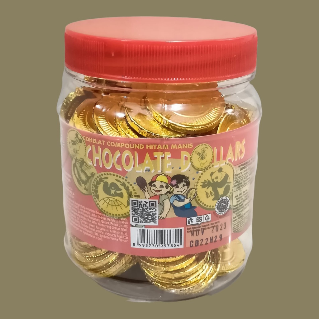 Jual Pusan Dollar Chocolate Coklat Koin [100 keping/toples] | Shopee ...