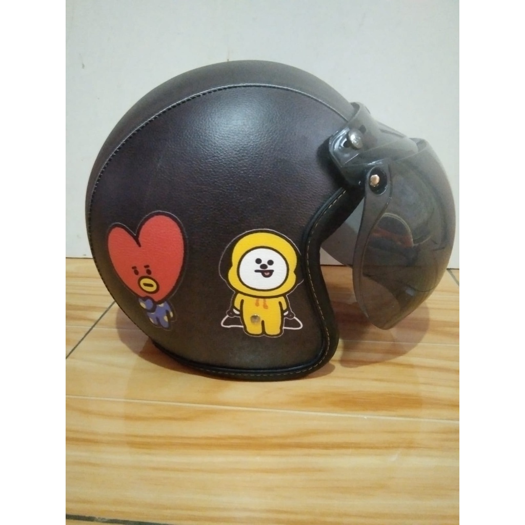 Jual GROSIR HELM BOGO KULIT - HELM BTS TATA DAN CHIMMY - HELM SNI ...