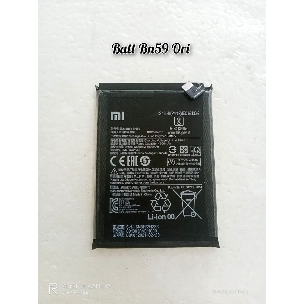 Jual Battery Xiaomi Redmi Note 10S Model BN59 Baterai Redmi Note 10s ...