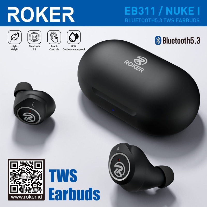 Jual Earphone - Handsfree - Headset WIRELESS ORIGINAL ROKER TWS EARBUDS ...