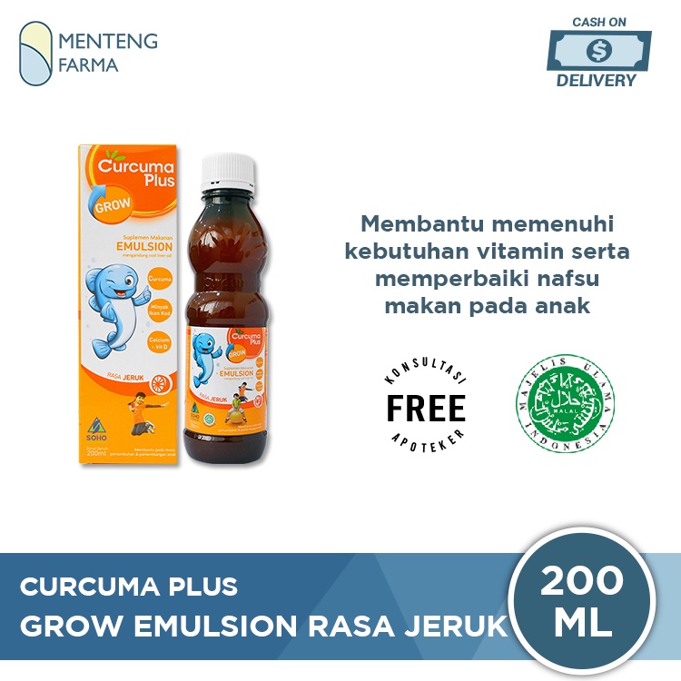 Jual Curcuma Plus Grow Emulsion Rasa Jeruk 200 mL - Suplemen Kesehatan ...