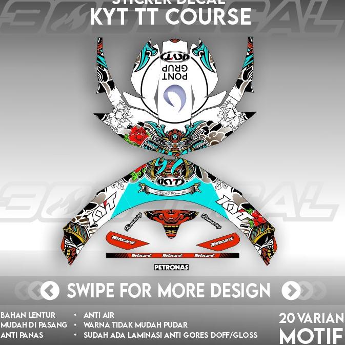 Jual Sticker Decal Helm KYT TT COURSE (L,XL,XXL) SHELL BESAR Part 1 ...
