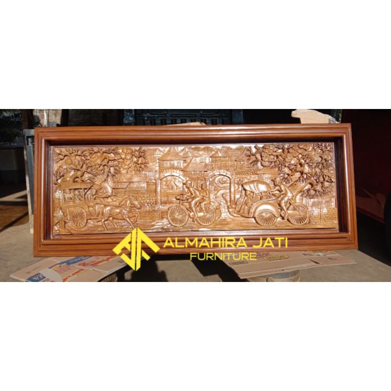 Jual Hiasan Dinding Karya Seni Ukiran Relief 3D Kayu Jati Motif ...