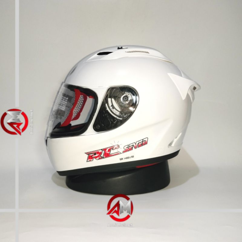 Jual HELM KYT RC SEVEN SOLID WHITE PUTIH RC 7 RC 7 SEVEN HELM FULL FACE ...