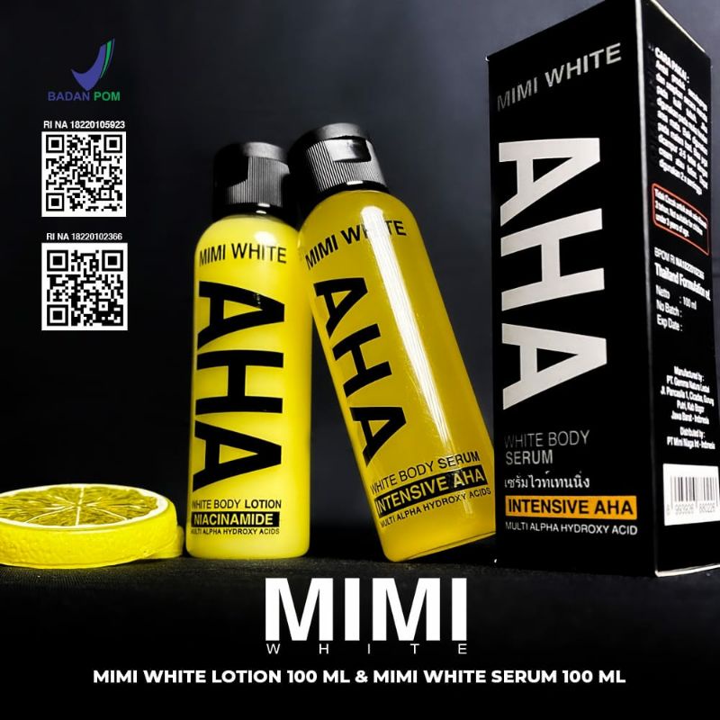 Jual BPOM MIMI WHITE AHA THAILAND BODY SERUM WHITENING ORIGINAL ...
