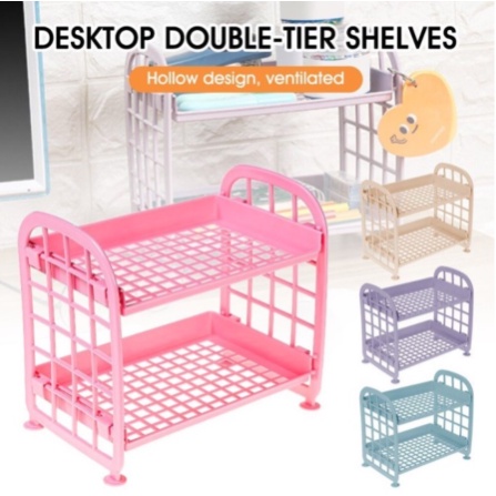Jual Rak Meja Plastik Mini 2 Tingkat Multifungsi Rak 2 Susun Rak Meja ...