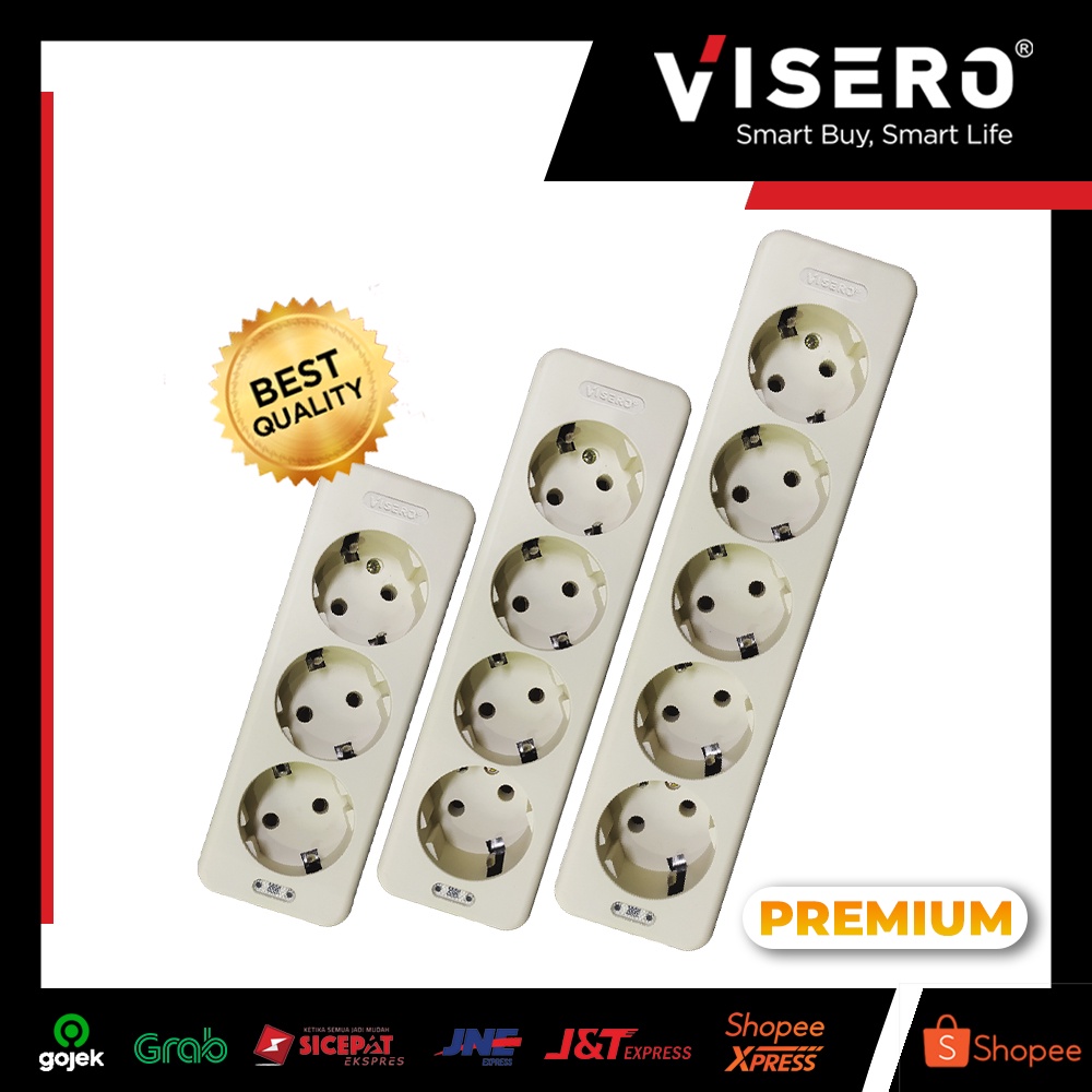 Jual Stop Kontak Arde 5 Lubang Kualitas Premium Visero (VT-105P) | Shopee Indonesia