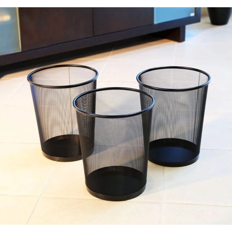 Jual Tempat sampah hitam jaring besi / tempat sampah besi / waste ...