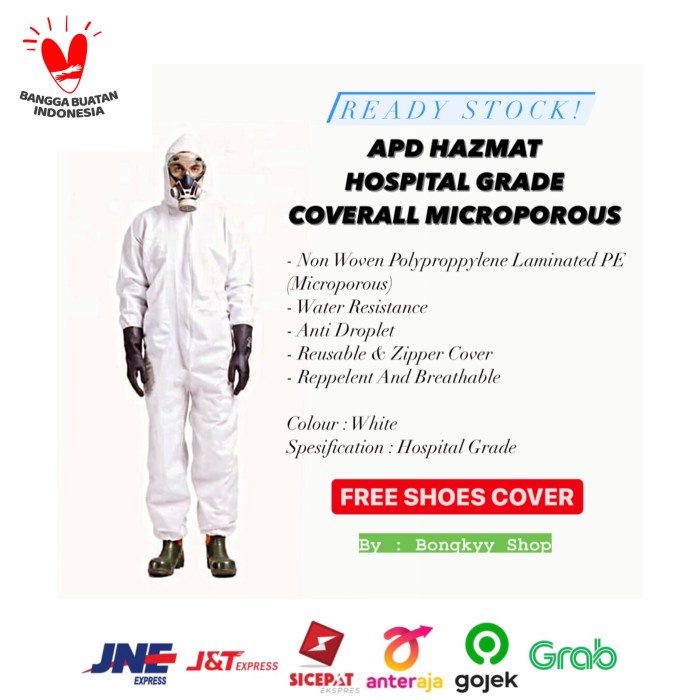 Jual Jual Baju Apd Hazmat Suit Microporous Breathable Coverall Standar ...