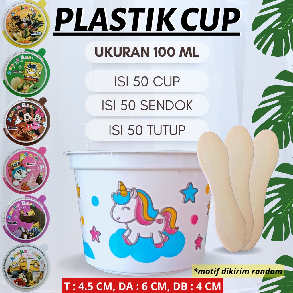 Jual CUP ICE CREAM UKURAN 100 ML / CUP TEMPAT ES KRIM / WADAH CUP ES ...