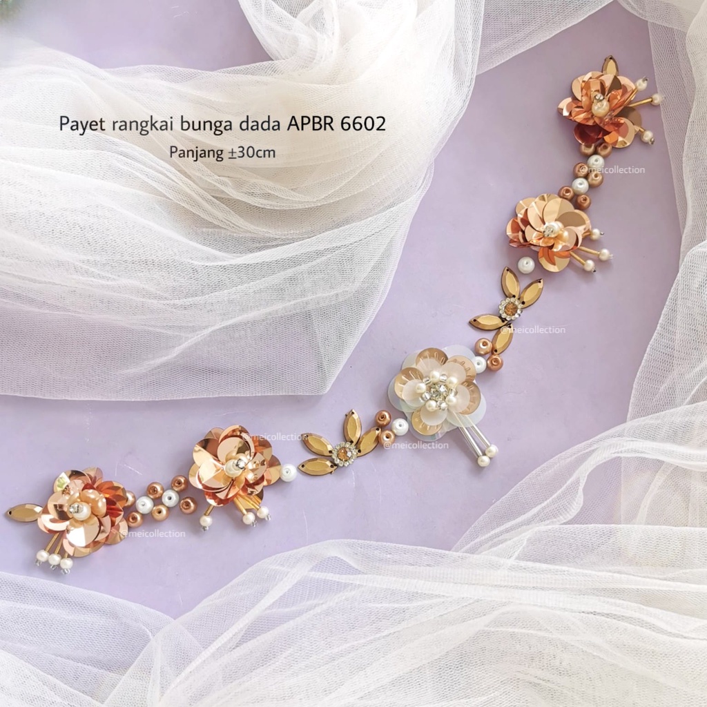 Jual Payet Bunga 3D rangkai APBR 6602 Permata Gold Rose Gold Doff ...
