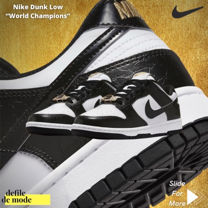 Jual NIKE DUNK LOW WORLD CHAMP BLACK WHITE | Shopee Indonesia
