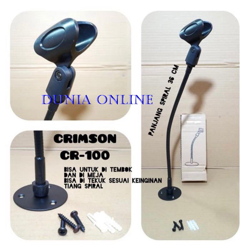 Jual STAND MIC IMAM CRIMSON CR 100 HOLDER DINDING MICROPHONE CR100 ...