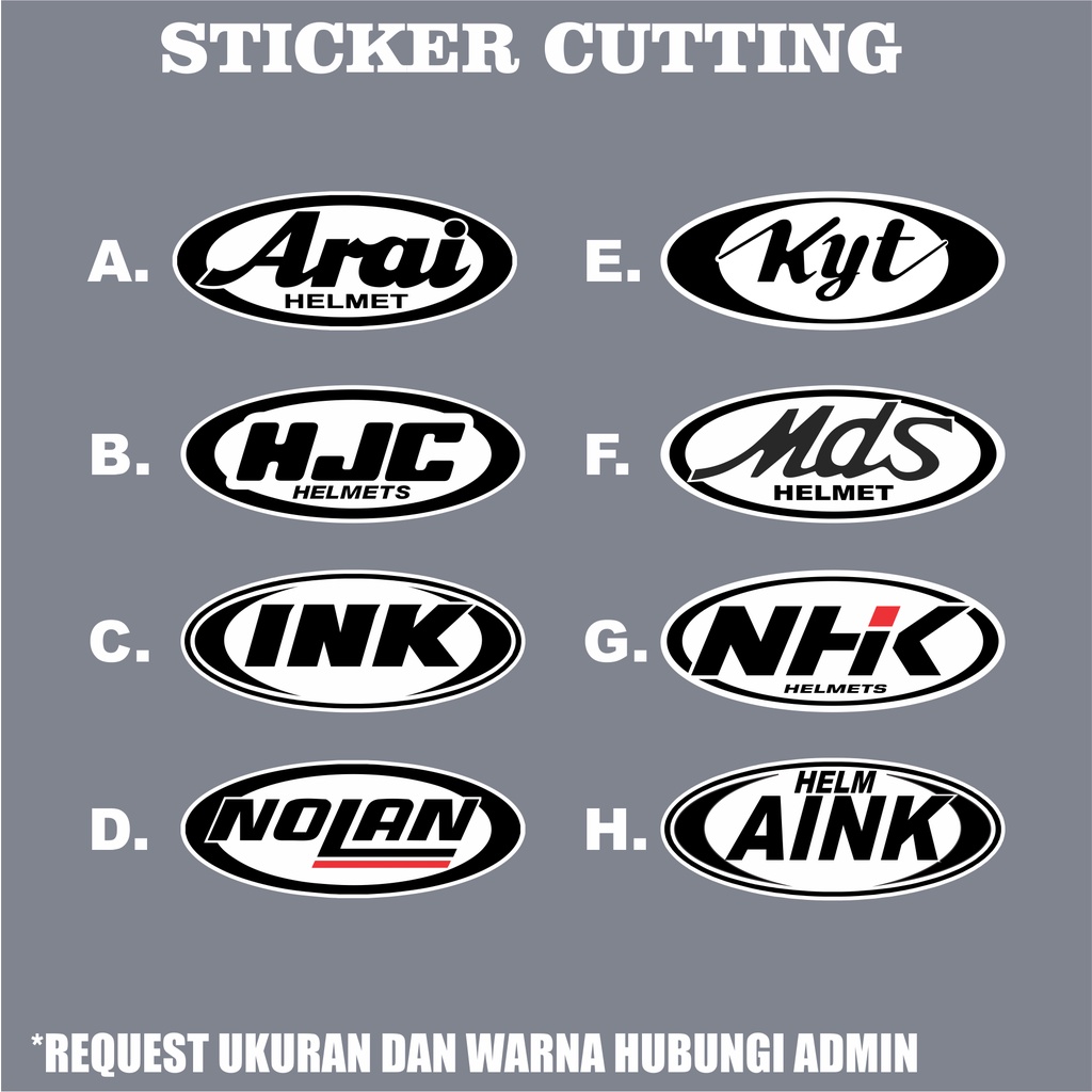 Jual STIKER CUTTING MEREK MEREK HELM / STICKER MEREK HELM CUTTING MDS ...
