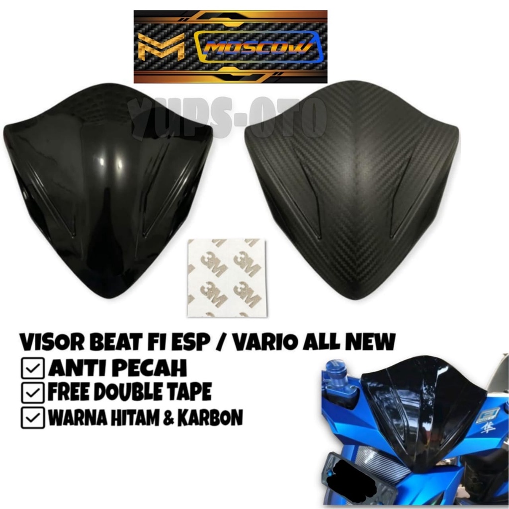 Jual VISOR HONDA BEAT FI ESP INJEKSI MODEL KARBON CARBON DAN HITAM ...