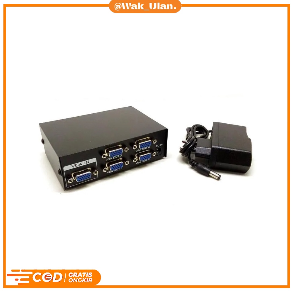 Jual Spliter Spilitter Pembagi Display Switch VGA Input 1 To Output 4 ...