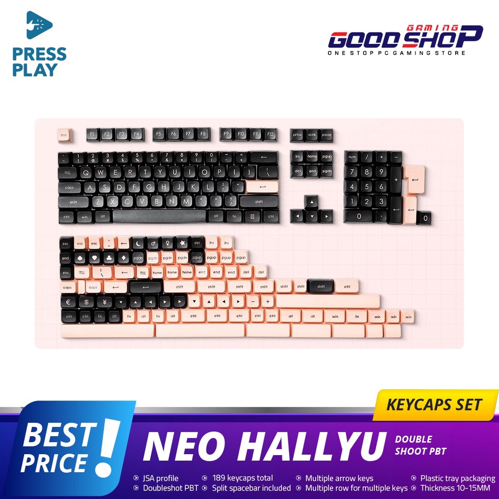 Jual PressPlay NEO HALLYU JSA Doubleshot PBT Keycaps Keycap Set ...