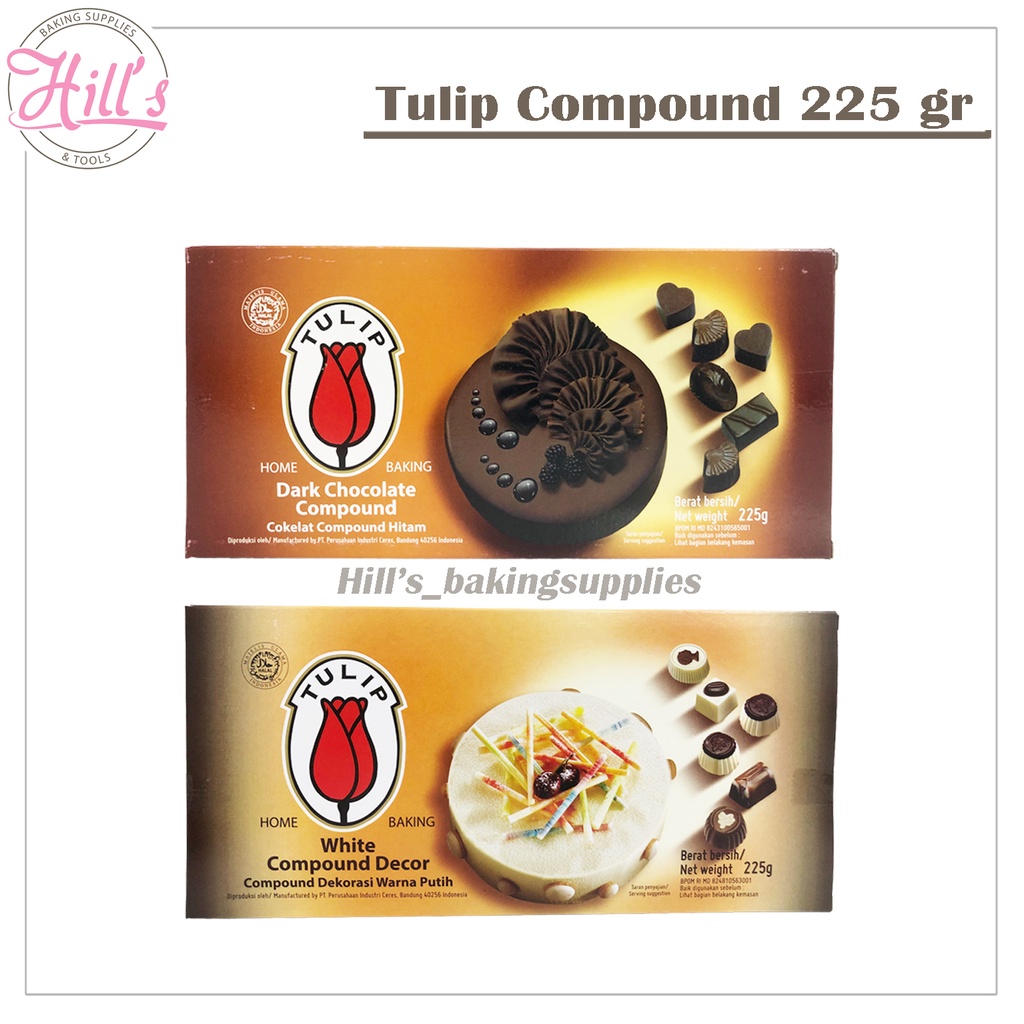 Jual Tulip Chocolate Compound 225 Gr Dark Milk White Choco Compond
