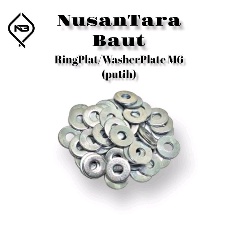 Jual Ring Plat / Washer Plate M6 ( Putih ) Dijual Per 100 Pcs | Shopee ...