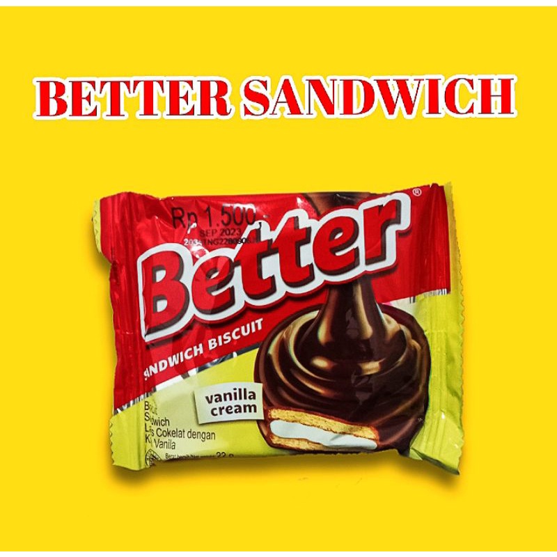 Jual Biskuit Better Sandwich Coklat Murah Vanilla Cream 1 Pak | Shopee ...