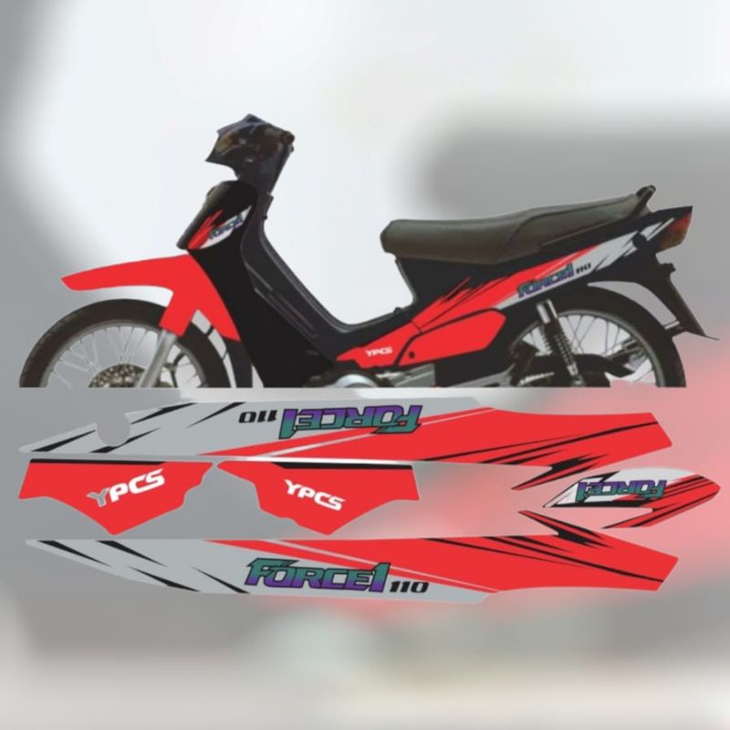 Jual Sticker Striping List Motor Yamaha Force 1 Poswan Tahun 94 Merah ...