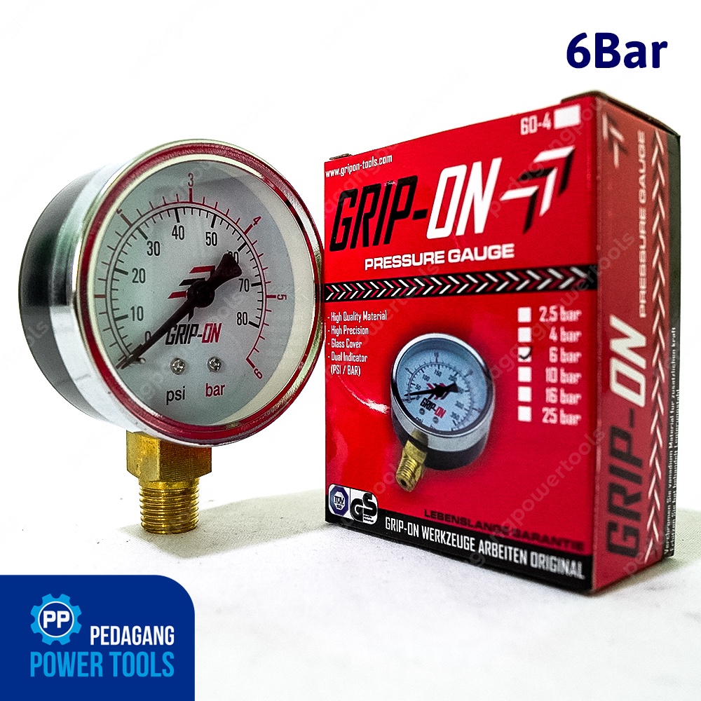 Jual GRIP ON PRESSURE GAUGE 6 BAR ALAT UKUR TEKANAN ANGIN UDARA ...