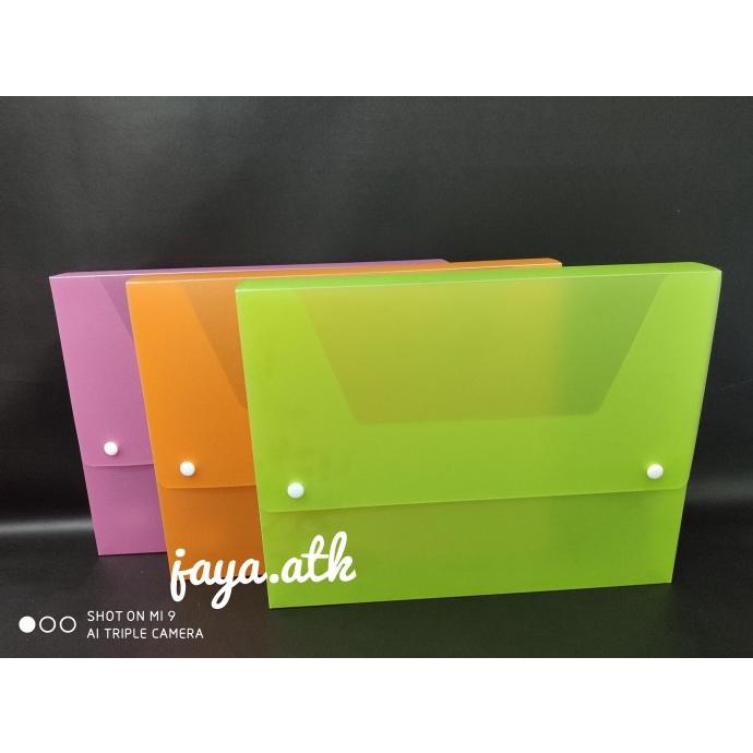 Jual DISKON MAP PLASTIK KANCING 2 A4 MAP DOKUMEN CARRY FILE TEBAL 4CM ...