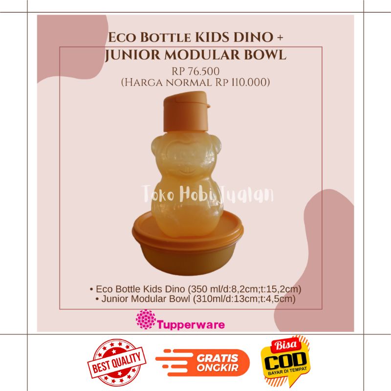 Jual Junior Modular Bowl Eco Bottle Kids Dino Tupperware ORI Tupperware ...