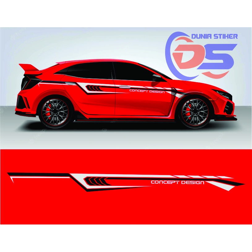 Jual Cutting Stiker Mobil Sedan Striping List Bodi Samping Mobil Sedan ...