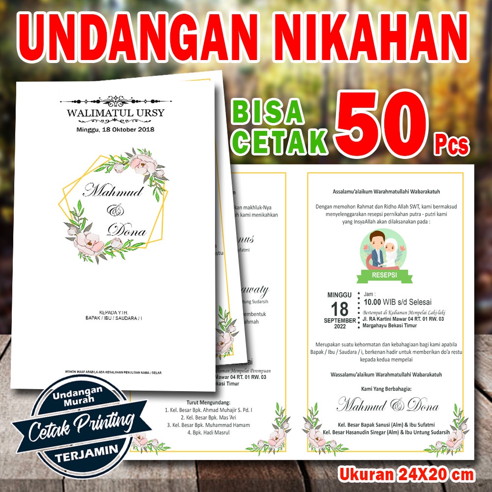 Jual Undangan Nikahan Murah, Simple, Unik dan Elegan Cetak Print ...