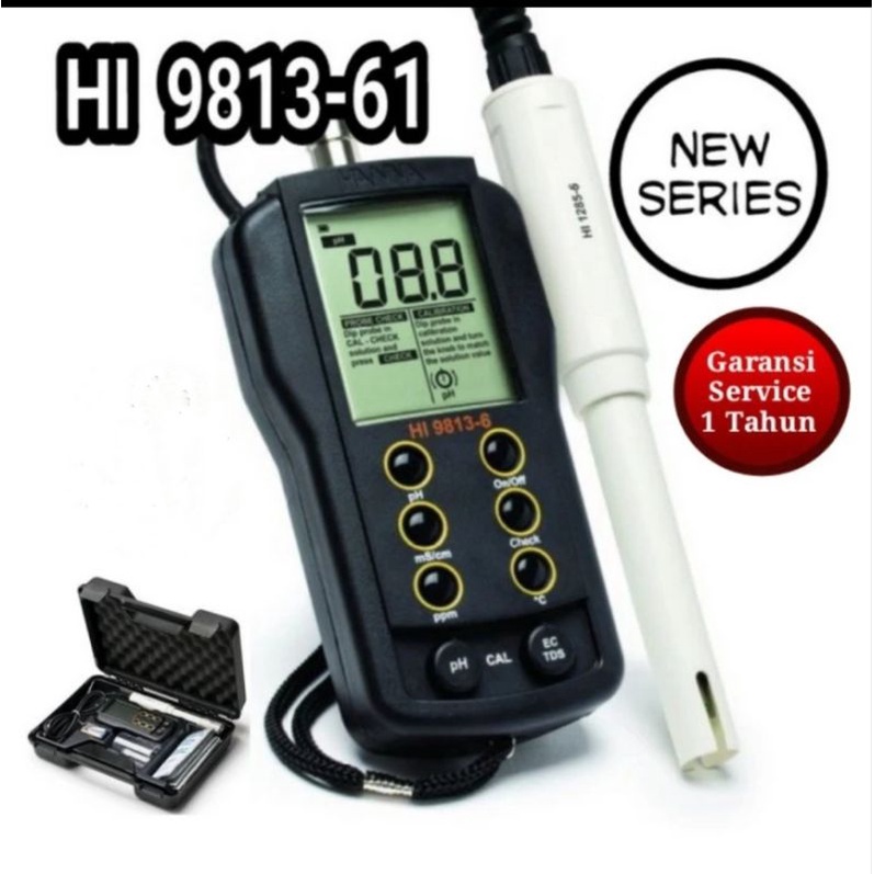 Jual Hi9813-61 Portable pH/EC/TDS Temp MTR Witch Call Check TM | Shopee ...