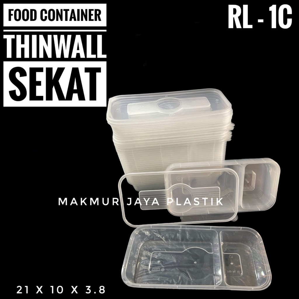 Jual KOTAK KEMASAN FOOD CONTAINER THINWALL SEKAT PERSEGI PANJANG UKURAN ...