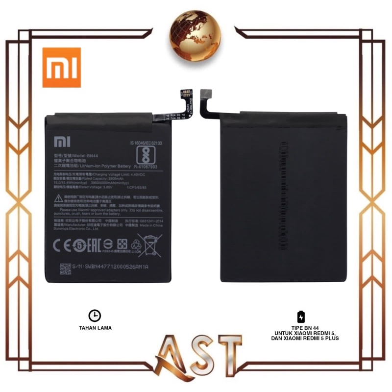 Jual Baterai Xiaomi BN44 / Bat Redmi5+ plus Bat Model Original | Shopee ...