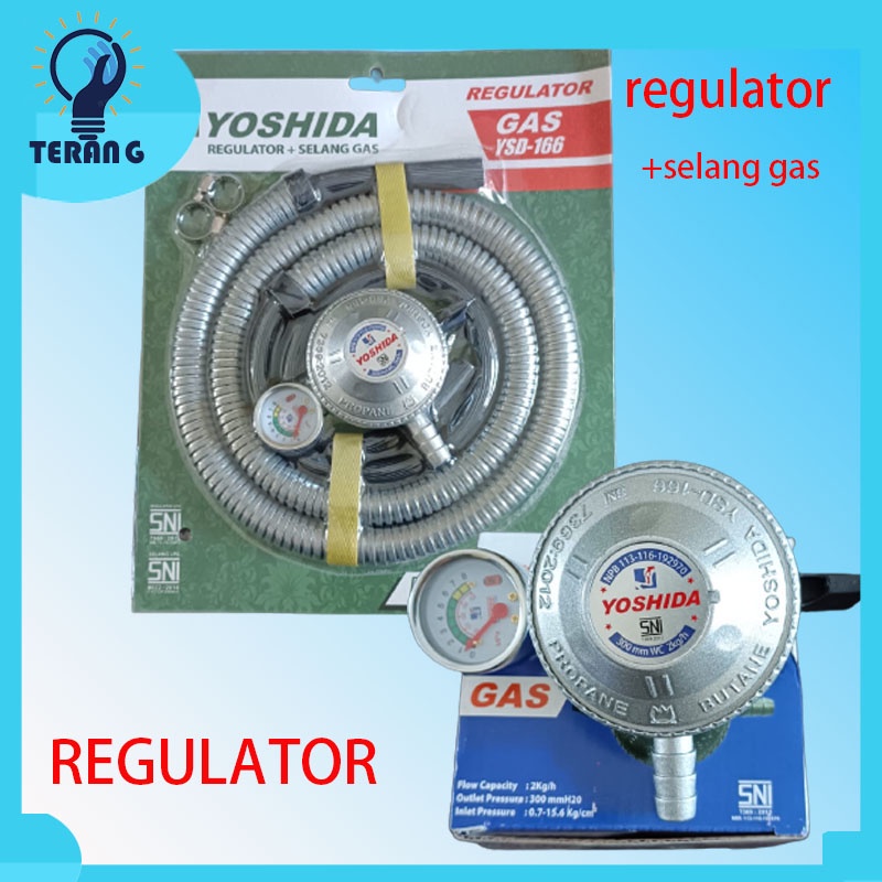 Jual Regulator Gas LPG Selang Regulator Meter Klem Kompor/ regulator ...