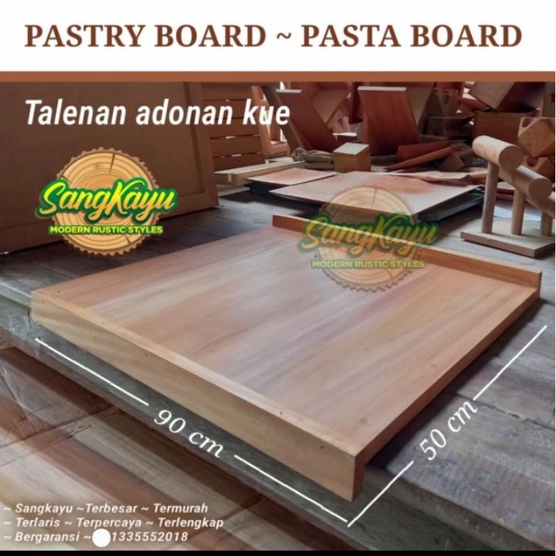 Jual Pastry board talenan kue 90x50 cm Kayu talenan Alas adonan kue ...
