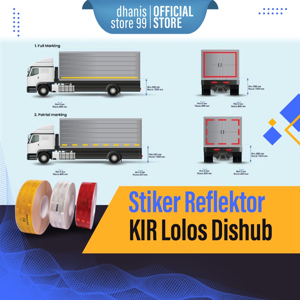 Jual Stiker Reflektor 3 Meter Wajib KIR Lolos Dishub Sticker Reflektif ...